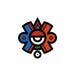 Aztec Ollin Symbol Sticker - Mesoamerican Movement Glyph - Vibrant ...