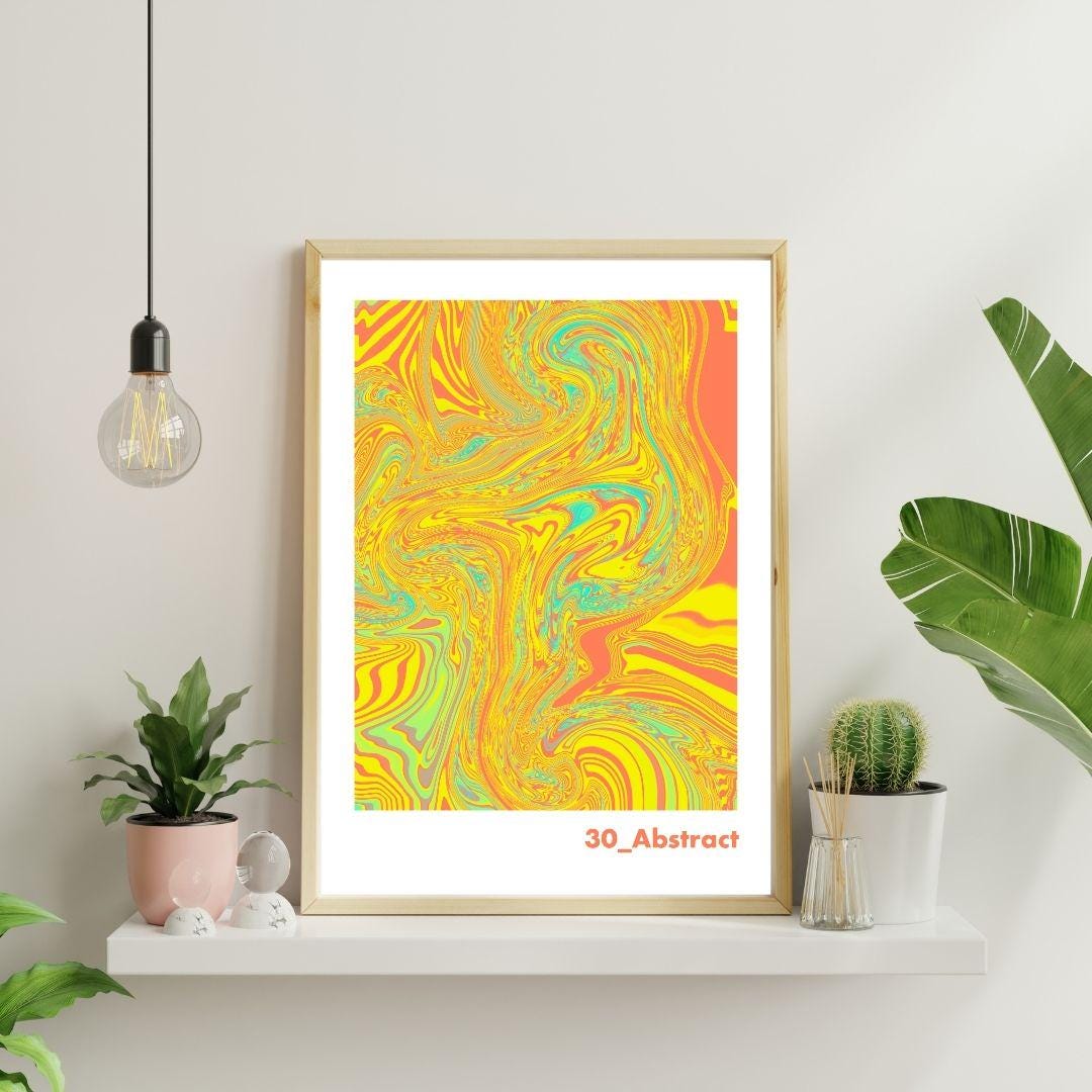 Abstract Printable Poster, Immersive Digital Art, Relaxing Artwork ...