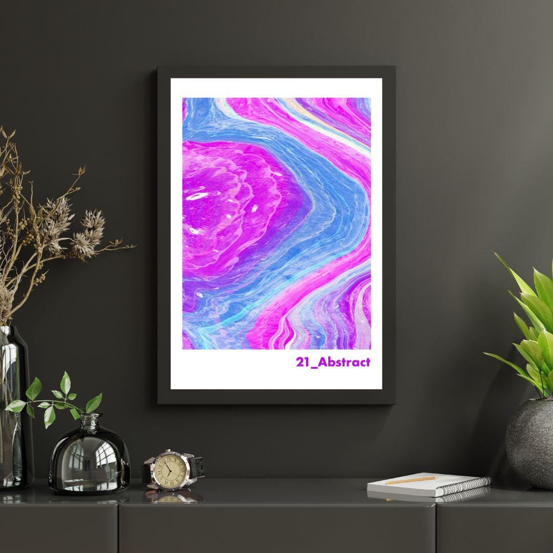 Abstract Printable Poster, Immersive Digital Art, Relaxing Artwork ...