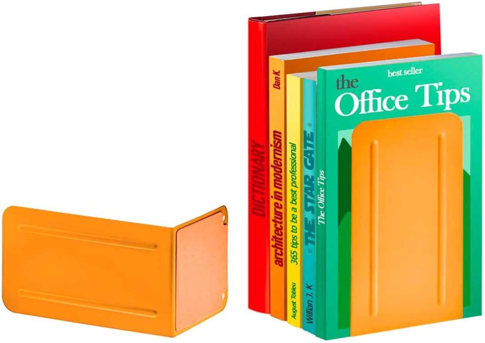 Acrimet Metal Bookends Design Series (heavy Duty) (orange Color) (1 ...