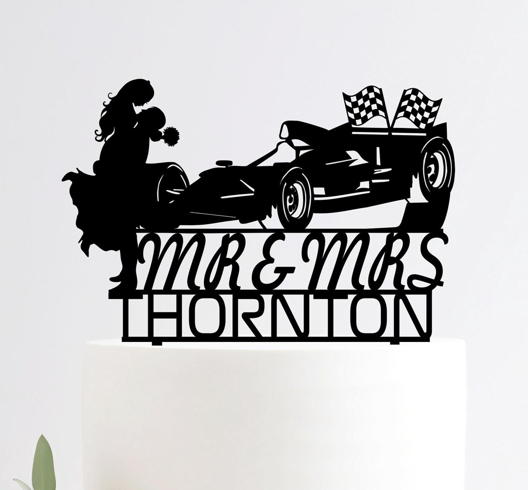 Racing F1 Wedding Cake Topper, Checkered Flag Cake Topper, Race Sport ...