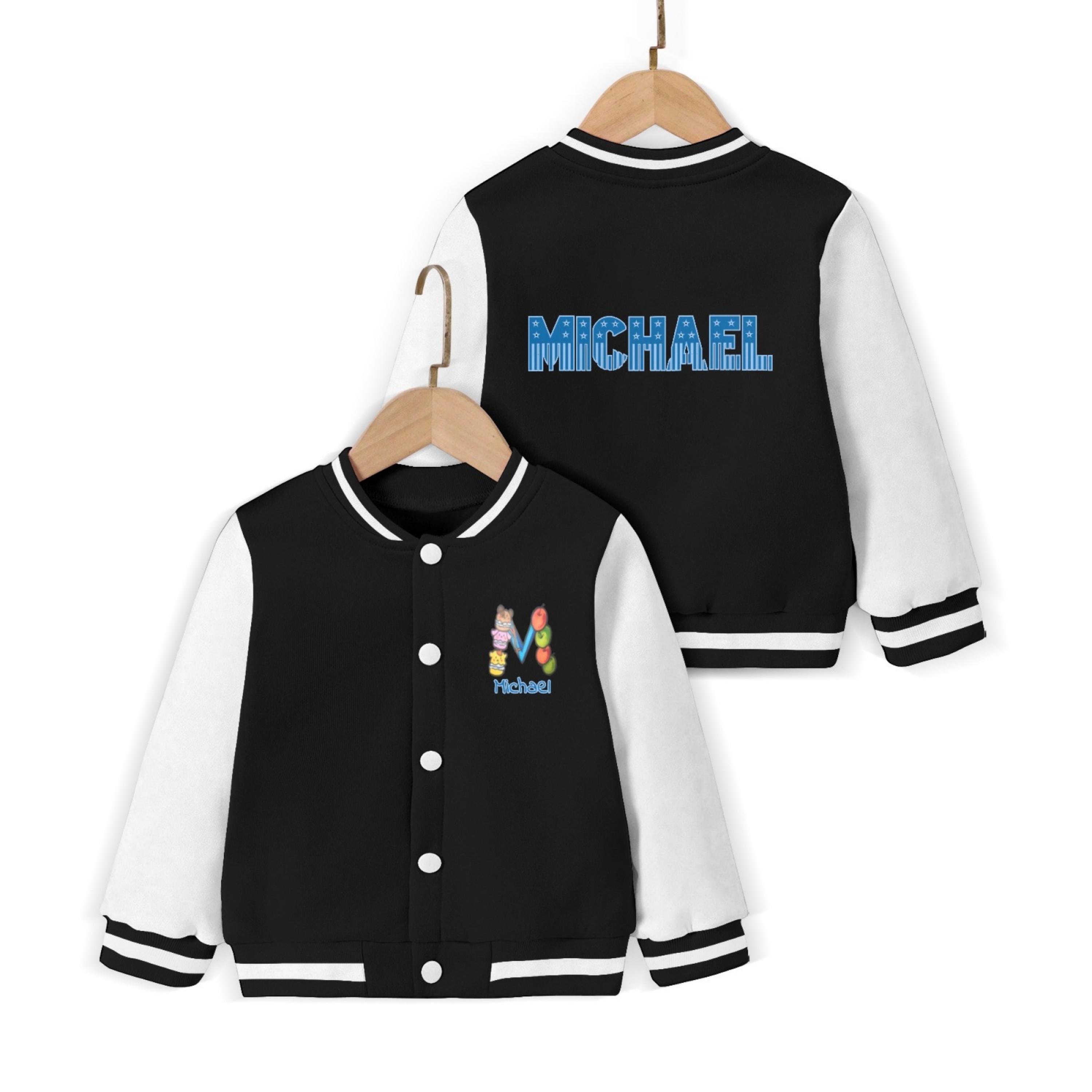 Personalized Kids Letter Jacket, Custom Name A-Z Alphabet Varsity Coat ...