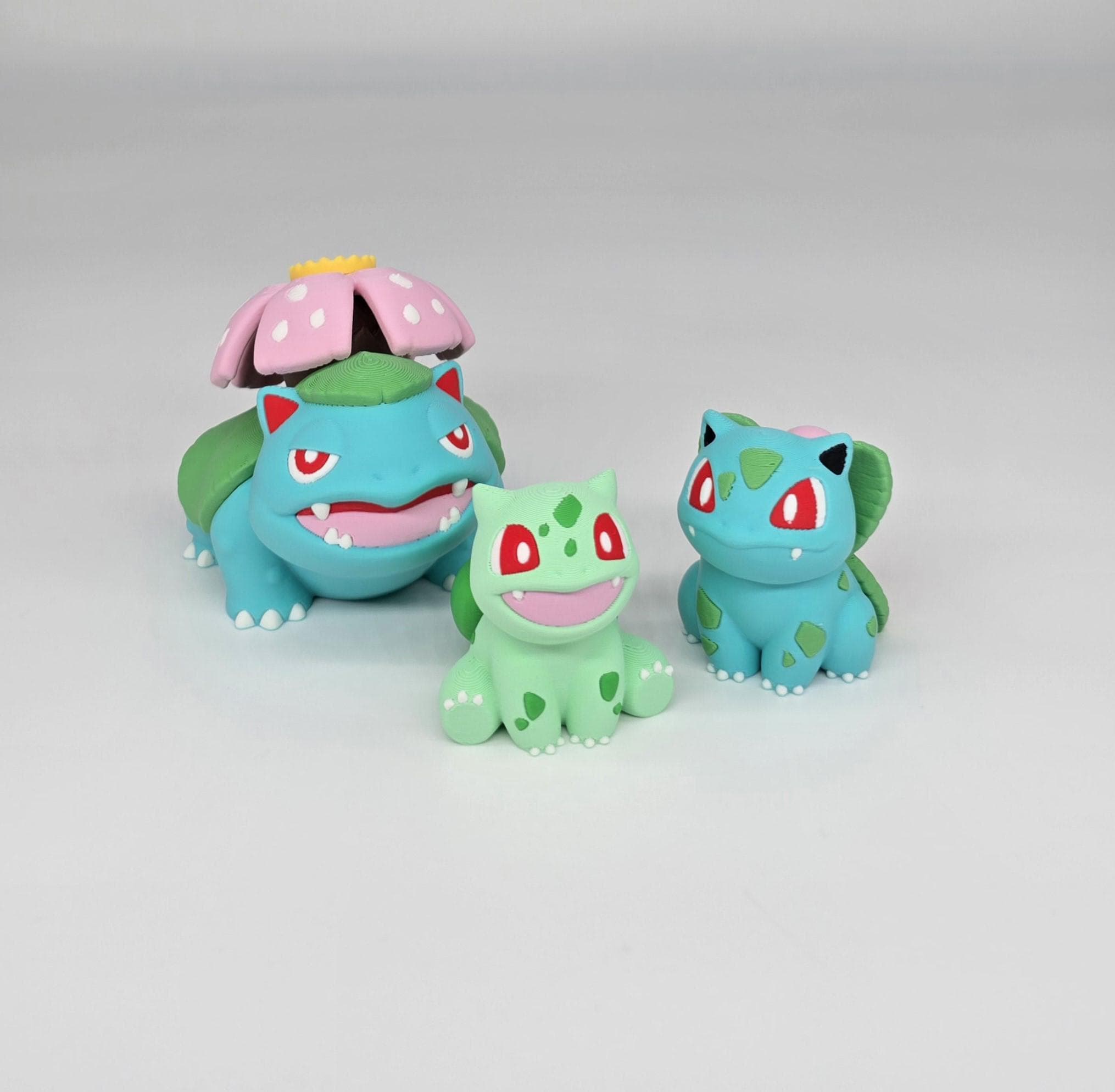 3D Printed Gen 1 Kanto Starter Pokemon Set - Bulbasaur, Ivysaur ...