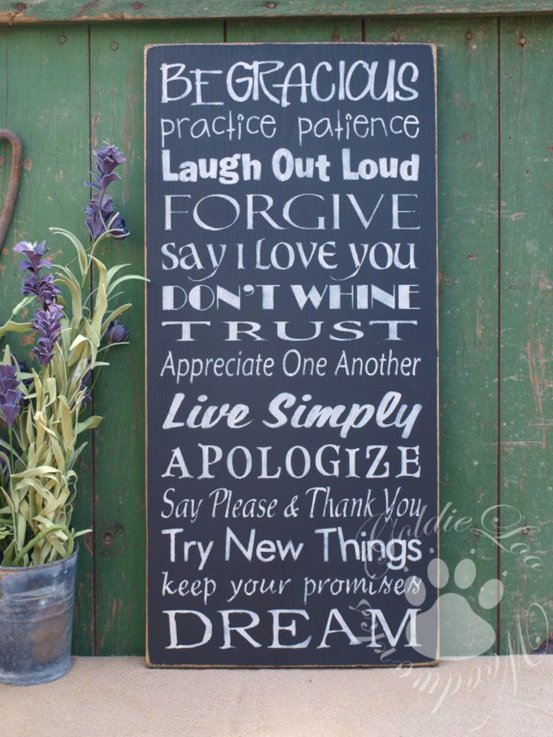 Be Gracious Word Art Subway ArtTypography Primitive Wood | Etsy