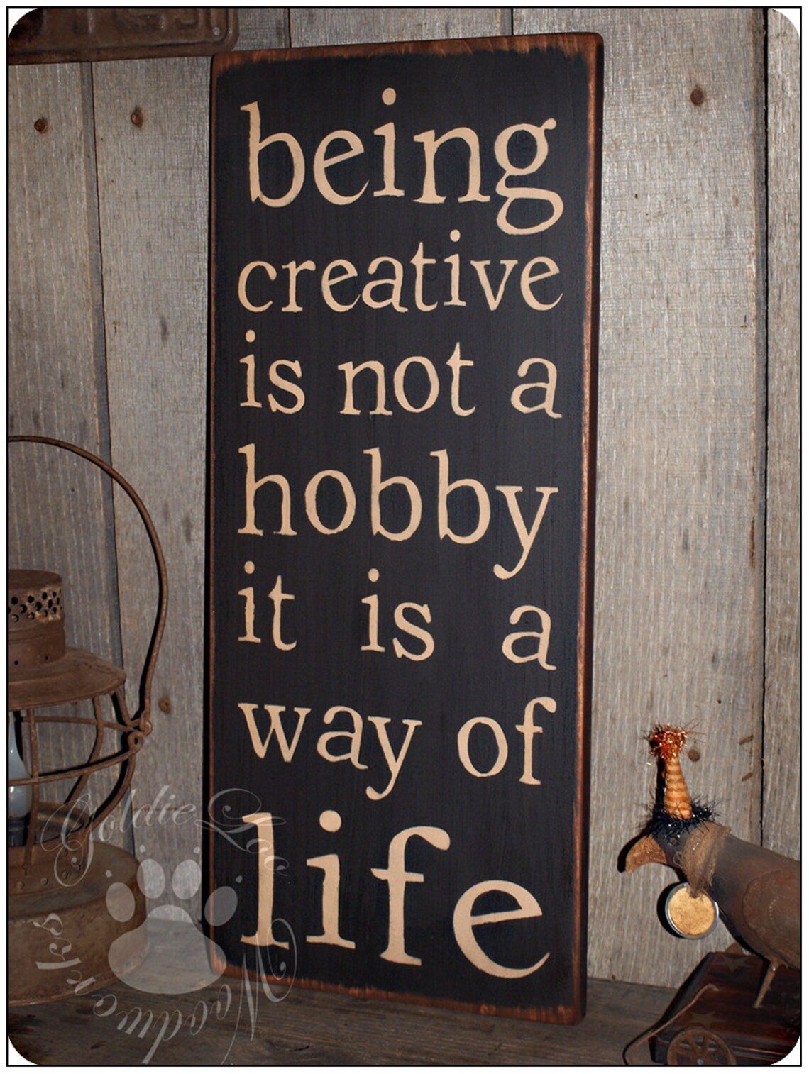 Being Creative Typography Word Art Primitive Sign - Etsy