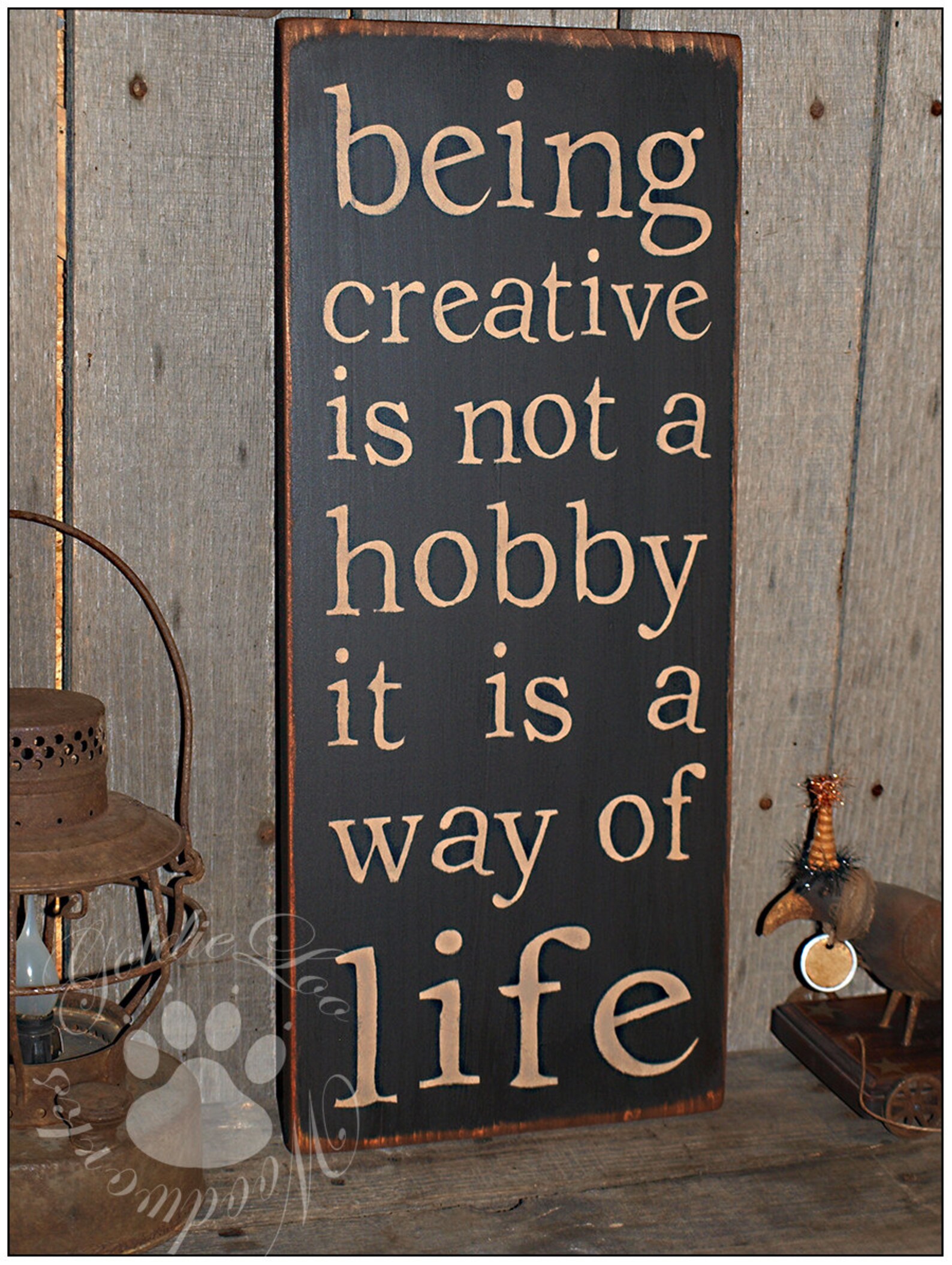 Being Creative Typography Word Art Primitive Sign - Etsy