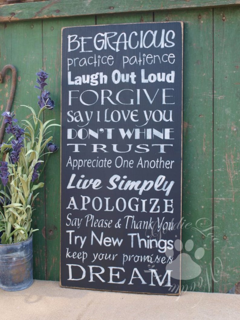 Be Gracious Word Art Subway Arttypography Primitive Wood | Etsy