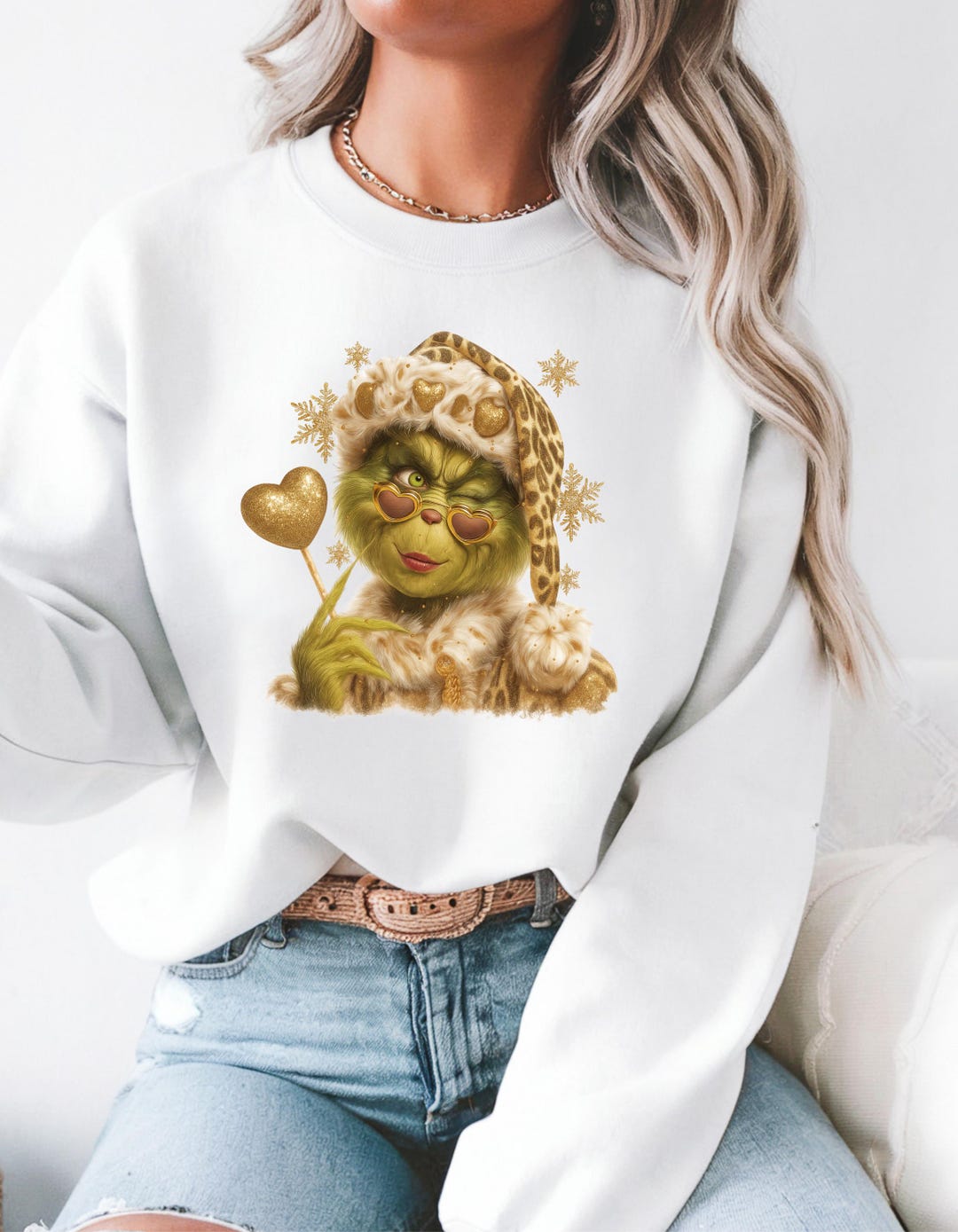 Grinch Leopard Print Christmas Sweatshirt - Boujee Grinchmas Crewneck ...