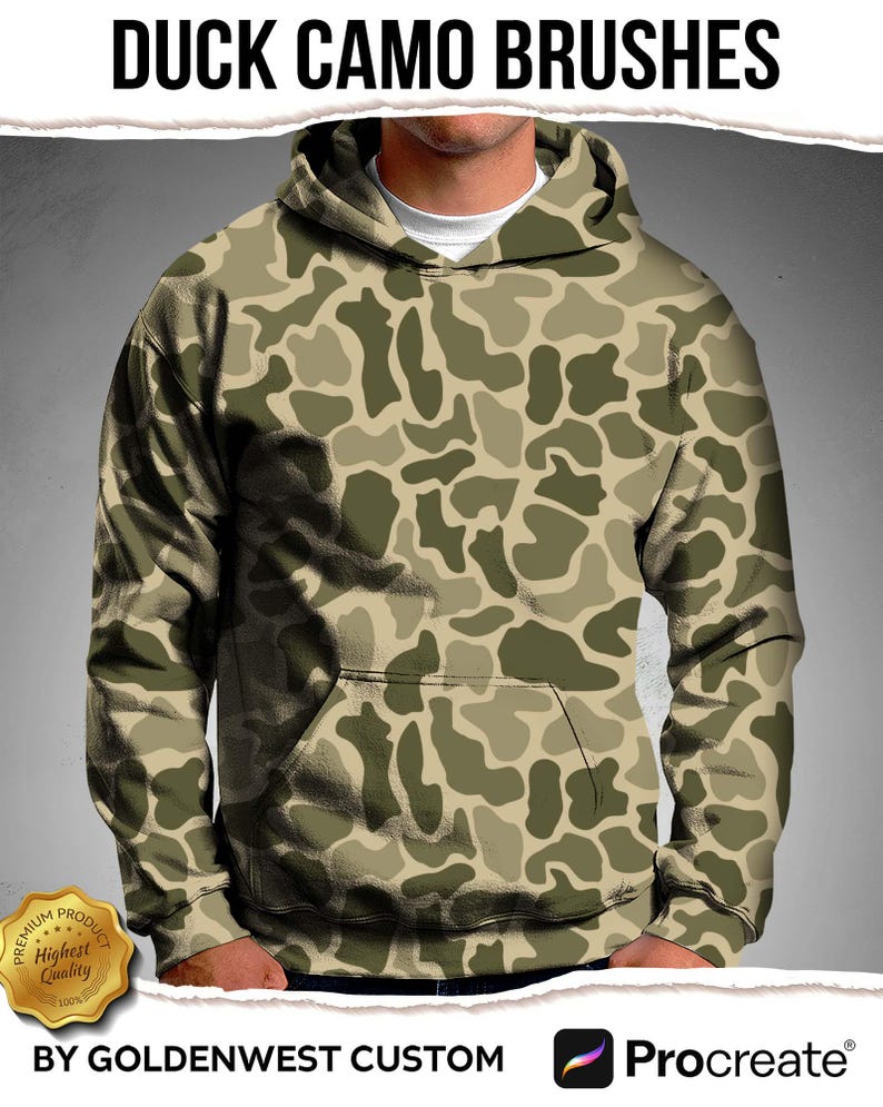 Procreate Camo Brush, Duck Camo Brush Set Procreate, Old School Camo ...