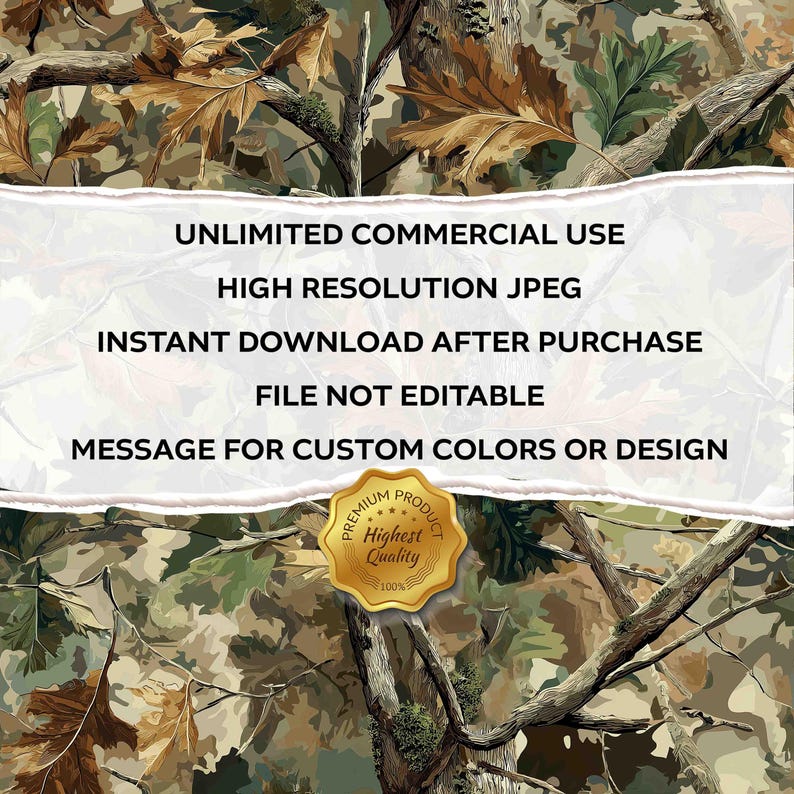Realistic Tree Camo, Woods Hunting Designs, Seamless Patterns, Country ...