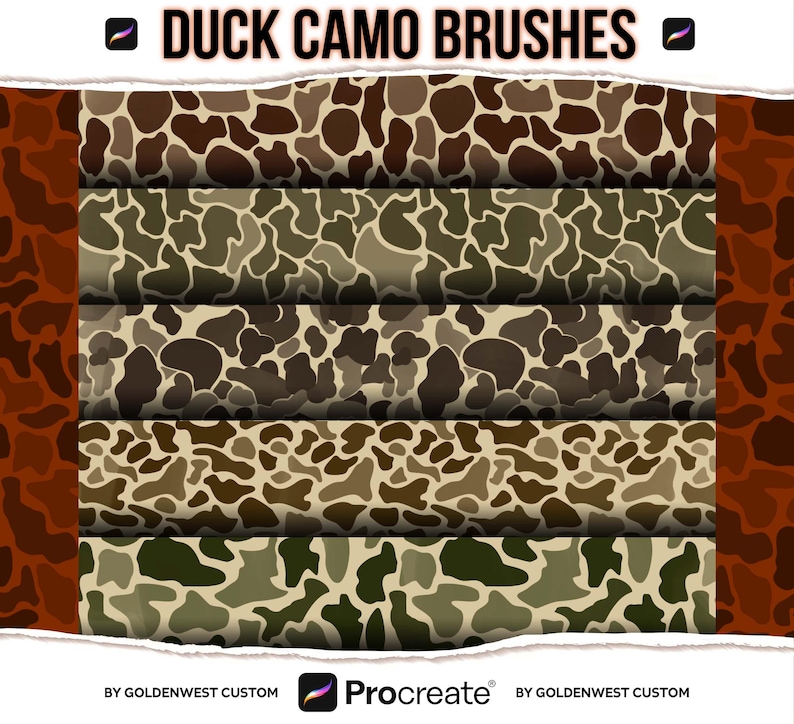 Procreate Camo Brush, Duck Camo Brush Set Procreate, Old School Camo ...