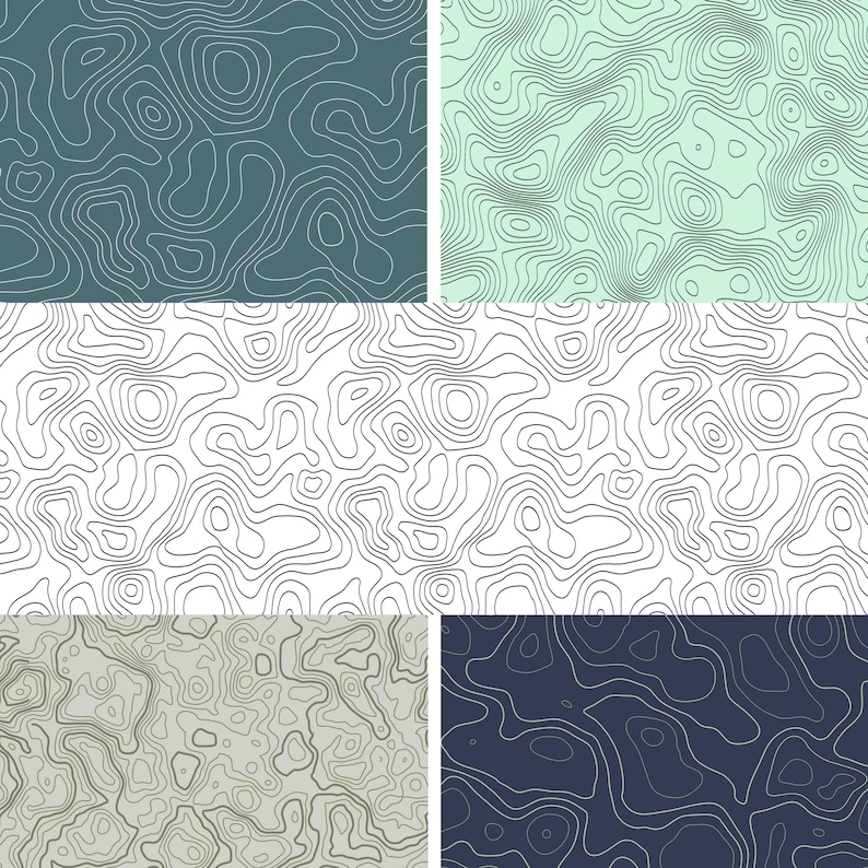 Topography Background Svg Png, Seamless Topography Pattern SVG, Map ...