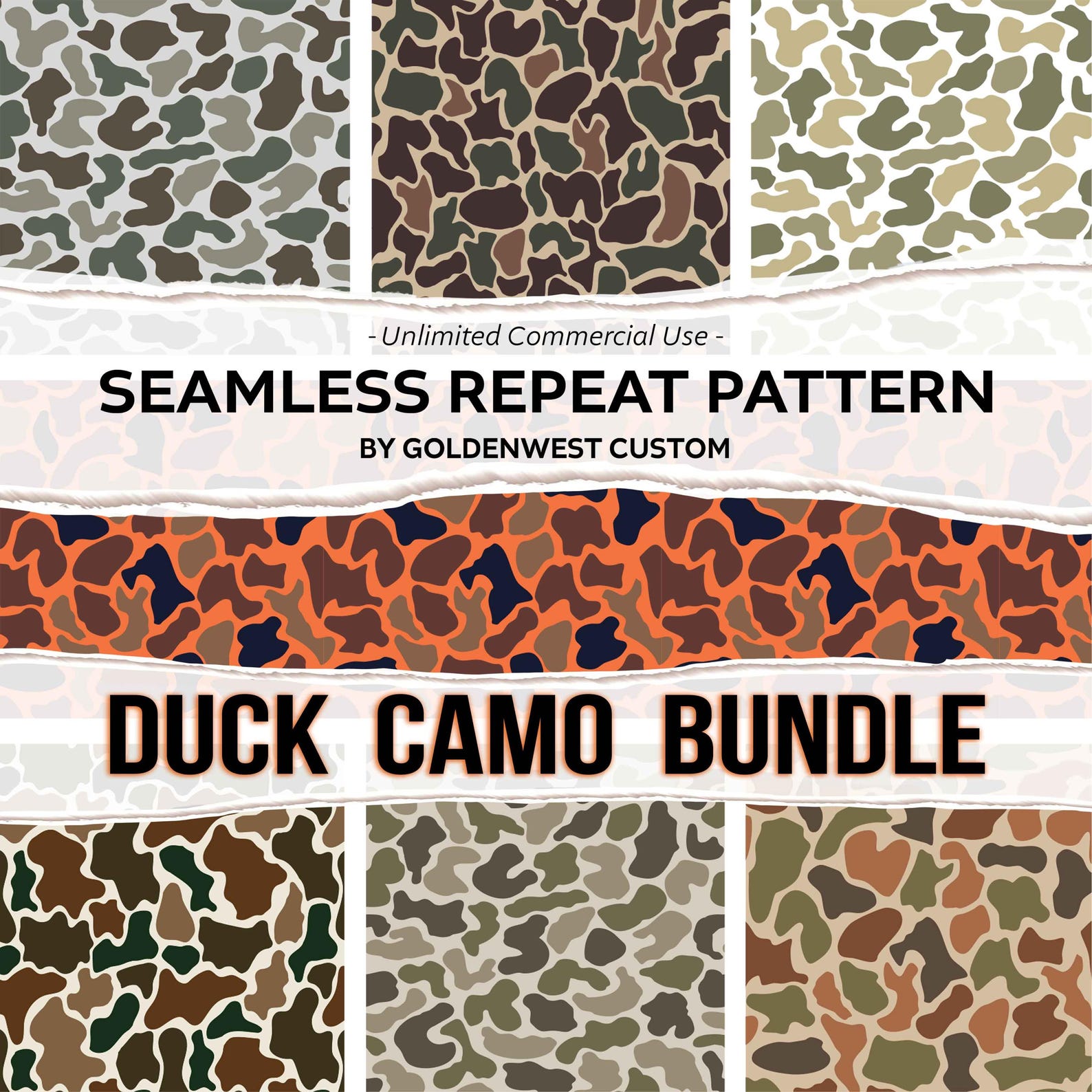 Camo Seamless Patterns, Camouflage Pattern, Duck Camo Design, Hunting ...