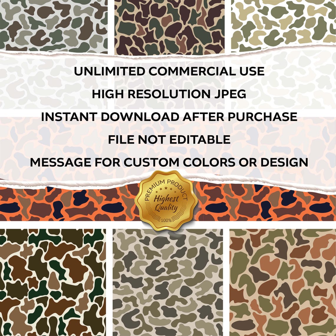Camo Seamless Patterns, Camouflage Pattern, Duck Camo Design, Hunting ...