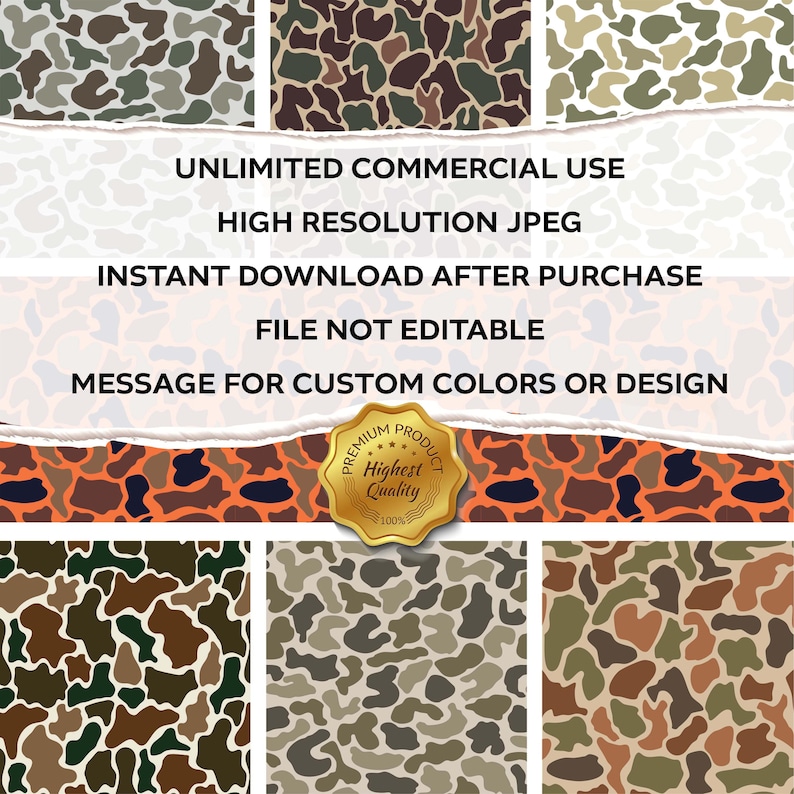 Camo Seamless Patterns, Camouflage Pattern, Duck Camo Design, Hunting ...