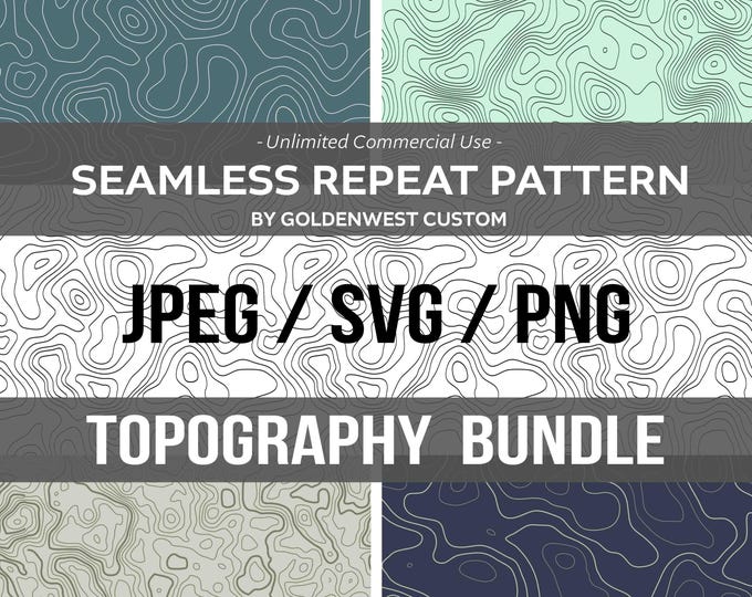 Map Pattern SVG, Topographic Map Patterns, Seamless Digital Paper, Topo ...