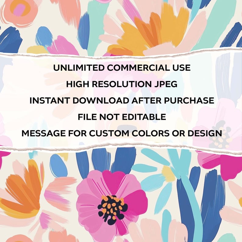 Painted Abstract Floral Pattern, Seamless Painted Floral Pattern ...