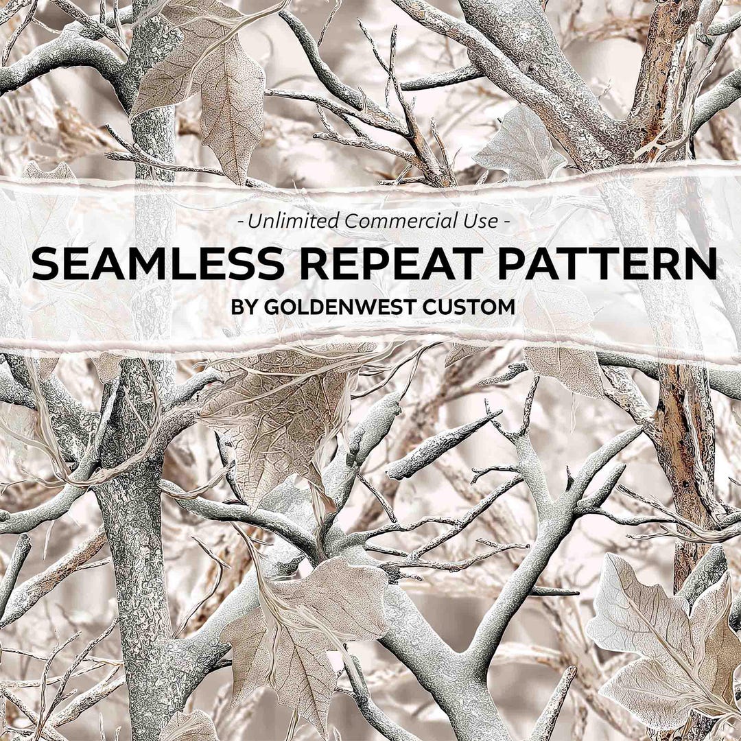 Realistic Tree Camo, Winter Camo, Camo Seamless Pattern, Hunting Png ...
