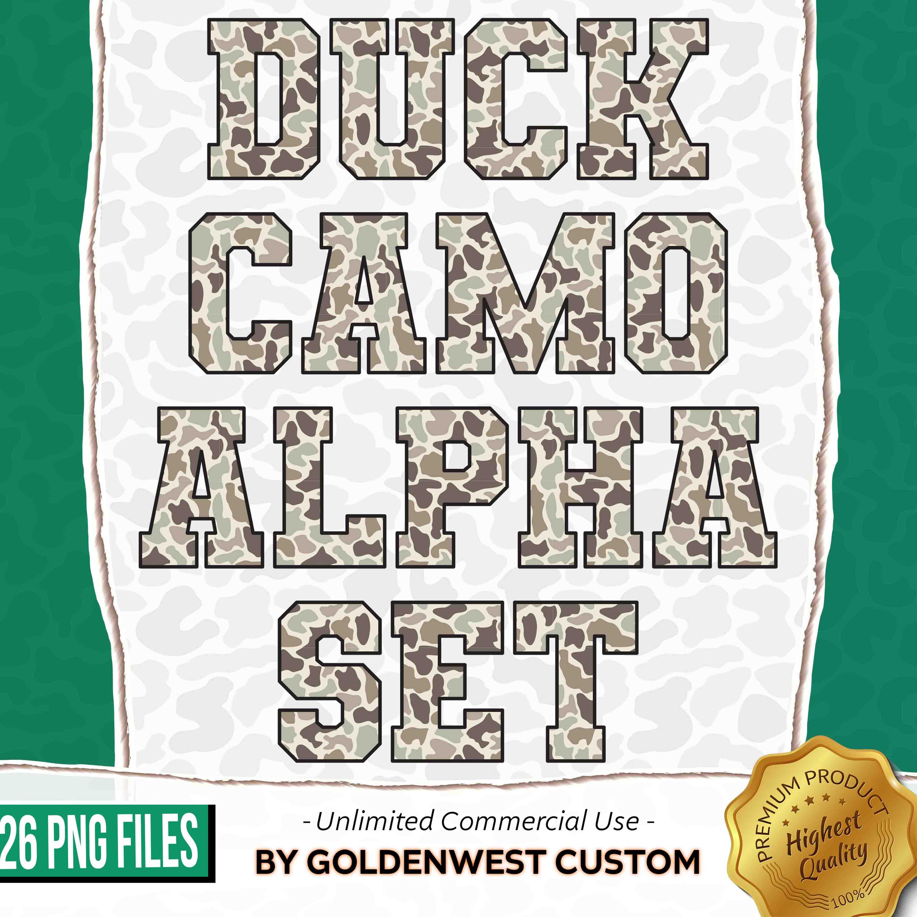 Camo Alphabet Letters PNG, Duck Camo Alphabet, Old School Camo Alpha ...