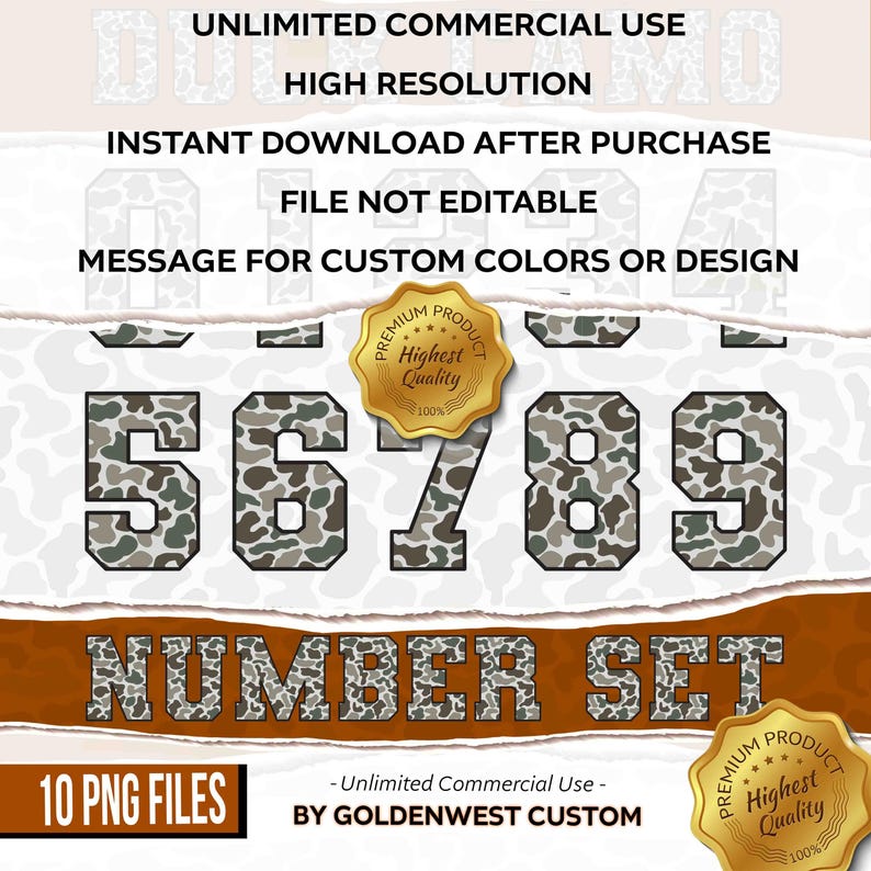Camo Number Set Png, Duck Camo Numbers, Old School Camo Set Png ...