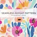 Painted Abstract Floral Pattern, Seamless Painted Floral Pattern ...