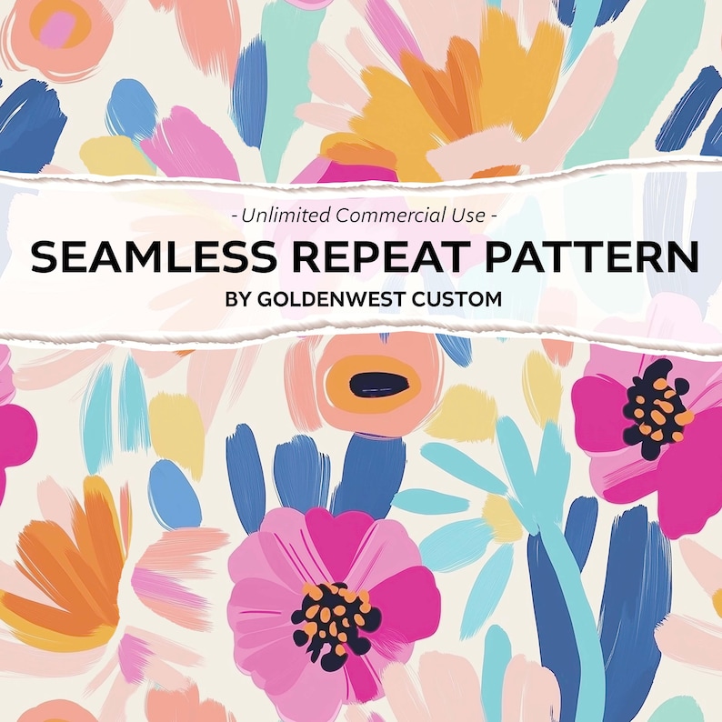 Painted Abstract Floral Pattern, Seamless Painted Floral Pattern ...