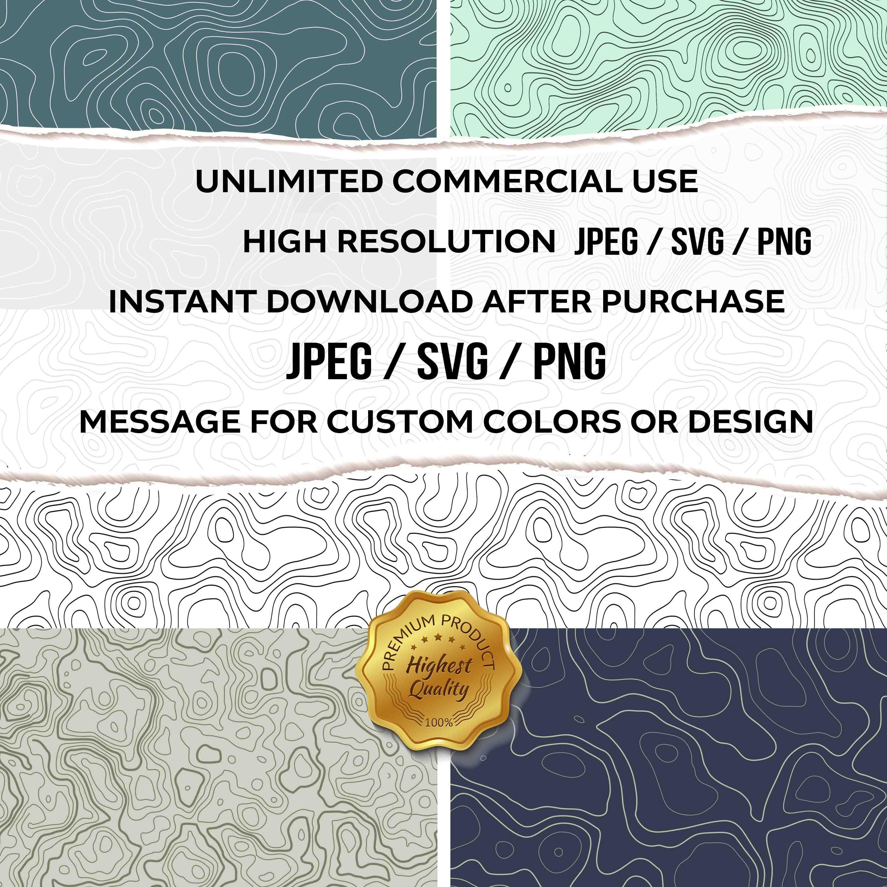 Topography Background Svg Png, Seamless Topography Pattern SVG, Map ...