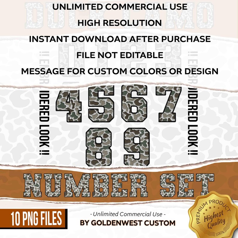 Camo Number Set Png, Duck Camo Numbers, Old School Camo Set Png ...