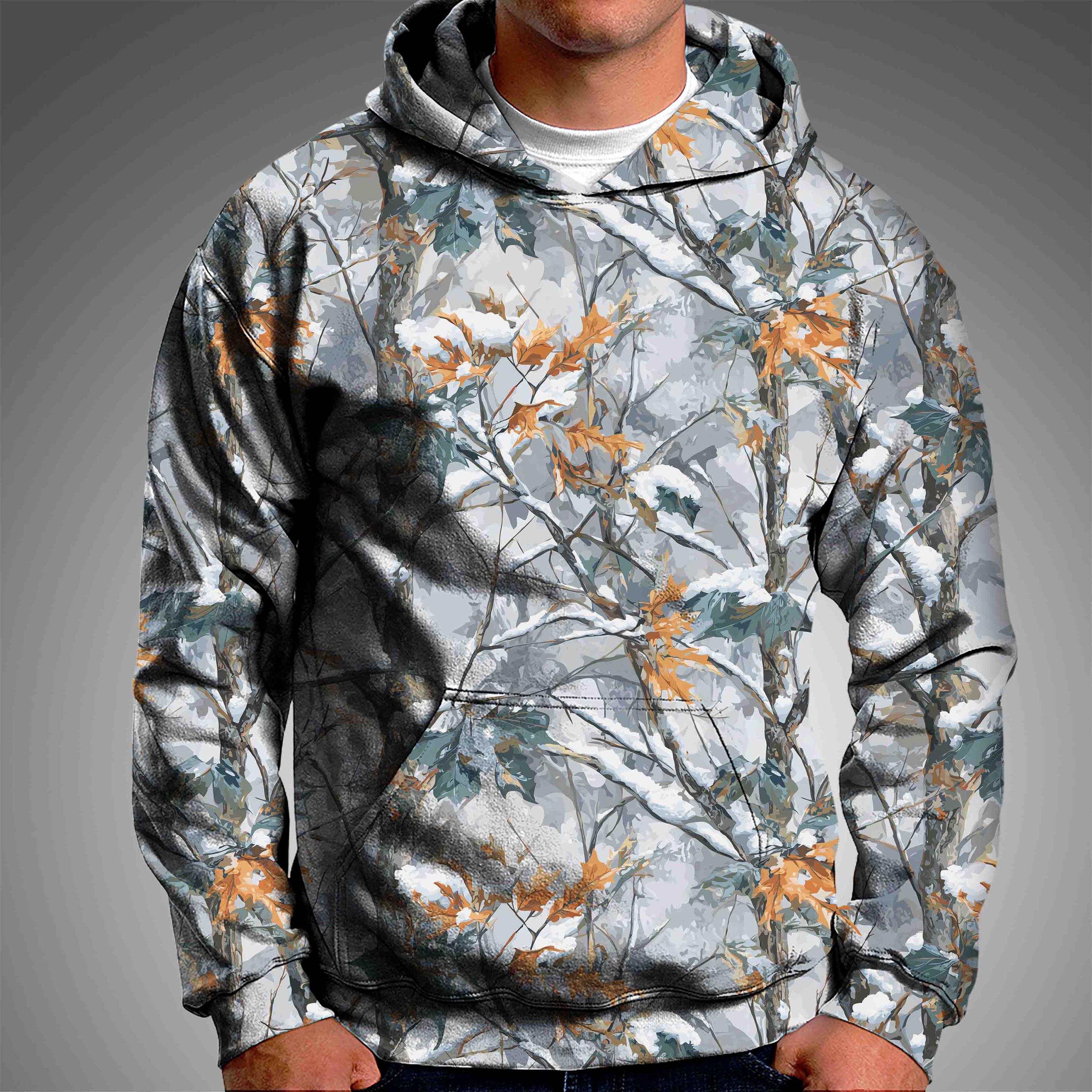Realistic Tree Camo, Winter Snow Camo, Camo Seamless Pattern, Hunting ...