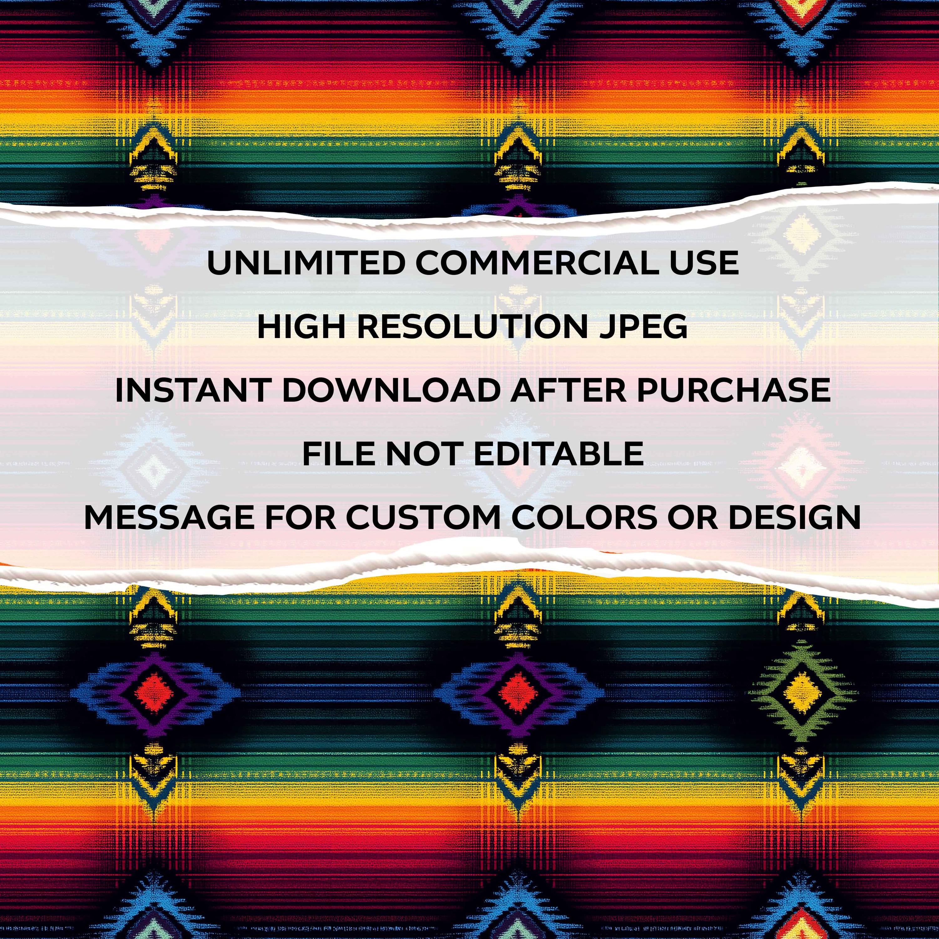 Mexican Blanket Pattern, Seamless Serape Pattern, Bright Colorful ...