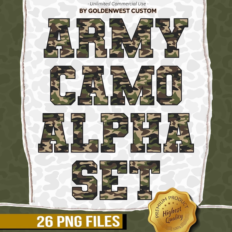 Camo Alphabet Letters PNG, Army Camo Alphabet, Vintage Camo Alpha Set ...