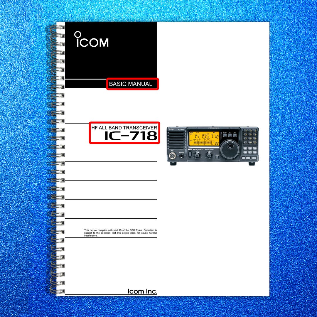 ICOM Ic-718 Hf All Band Transceiver Basic Manual Closure - Tough Front ...