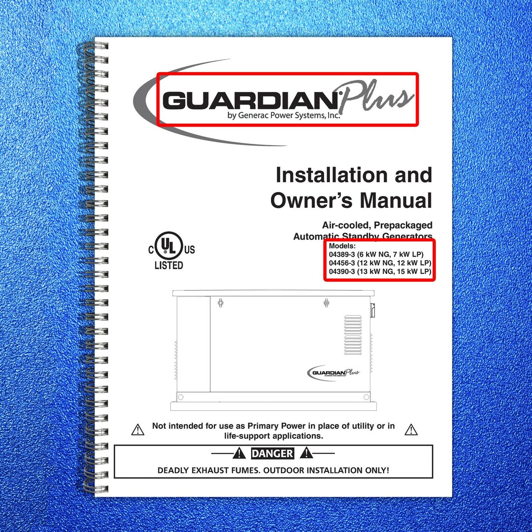 GUARDIAN Plus 4389-3 4456-3 3490-3 Owners Manual - Wire Bound - Tough ...