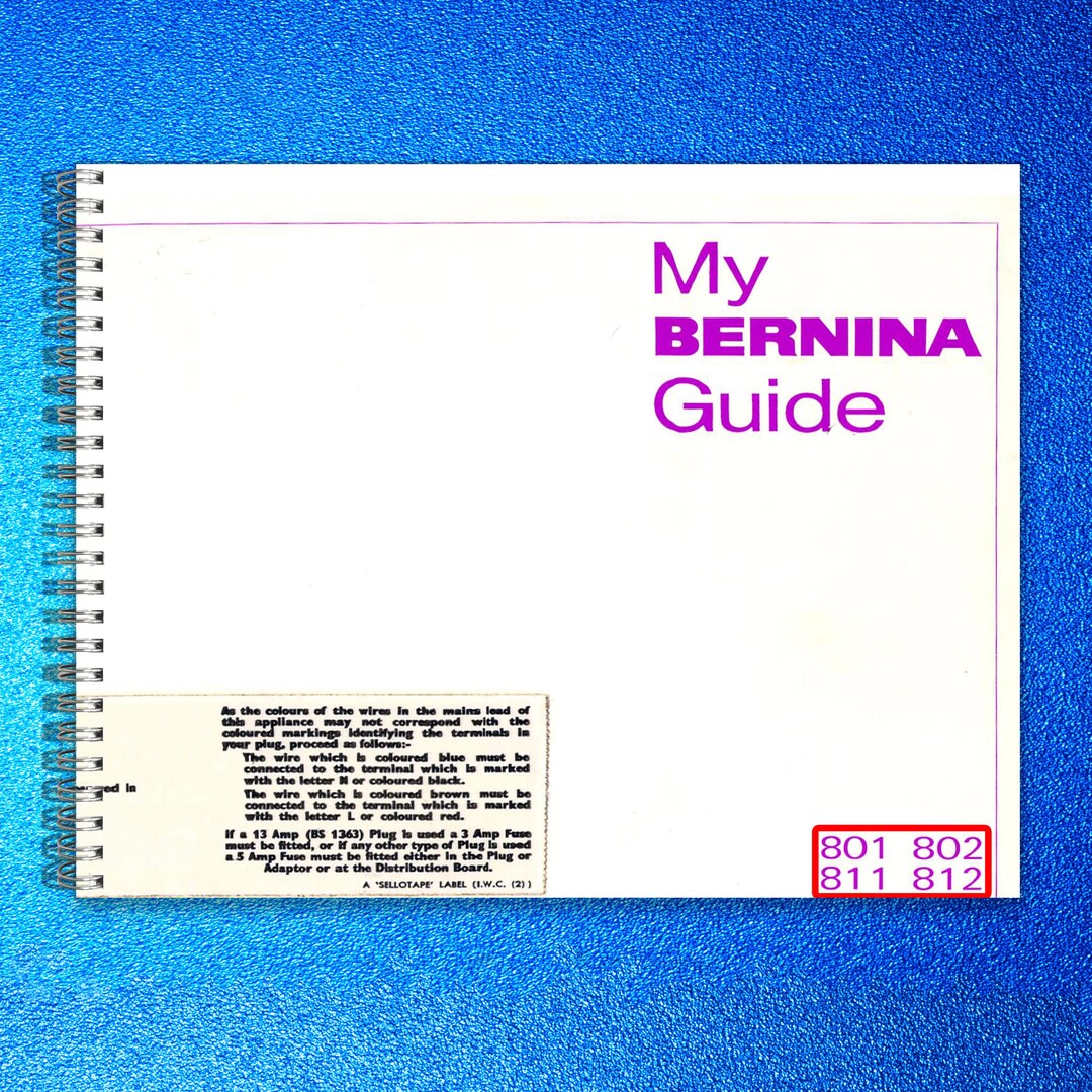 BERNINA 801 802 811 812 Sewing Machine Instruction Manual Closure ...