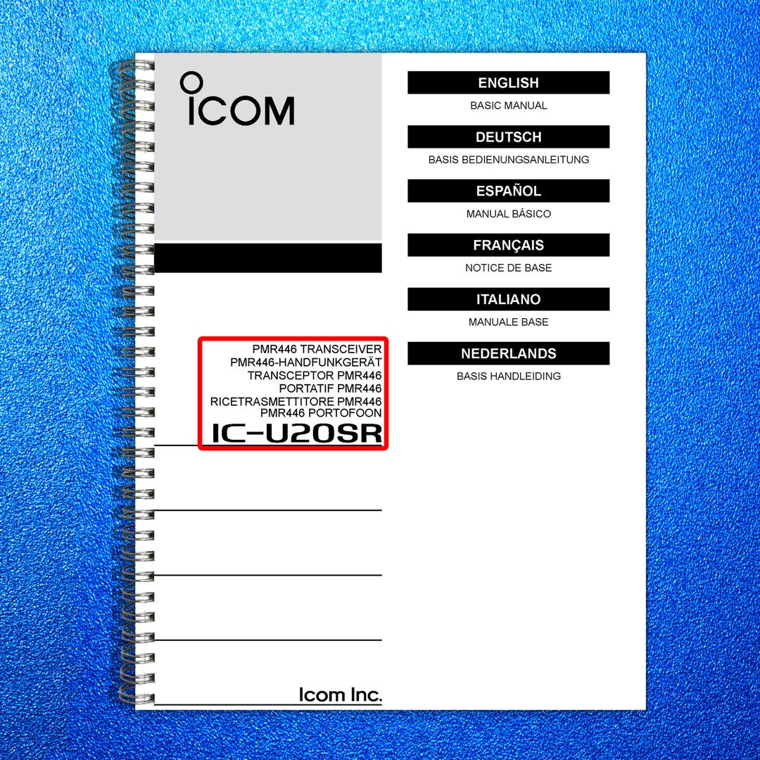 ICOM Ic U20SR Transceiver Basic Manual , Multi-language, Binder - Front ...