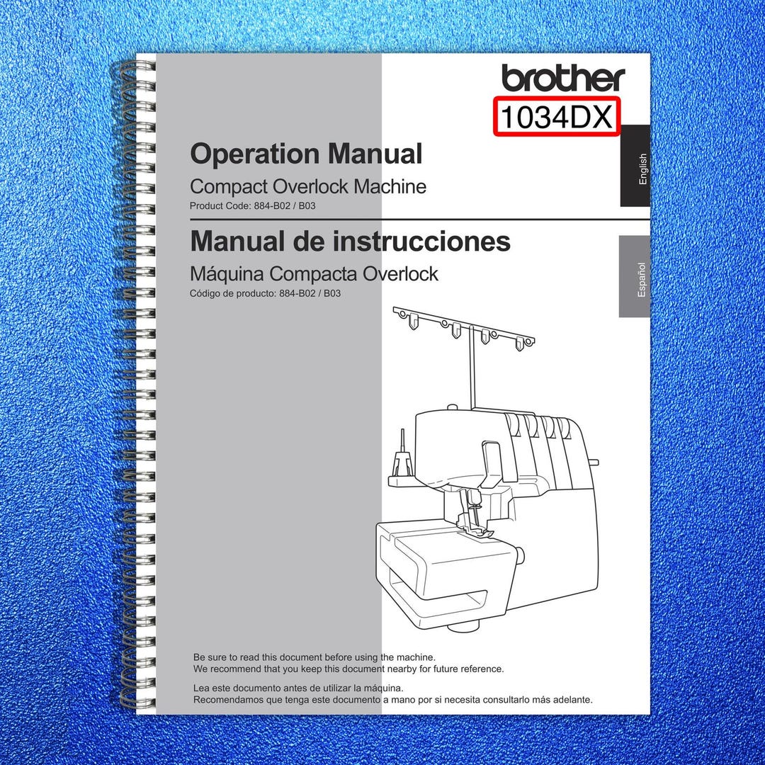 BROTHER 1034dx Compact Overlock Machine Manual - Steel Wire Bound ...