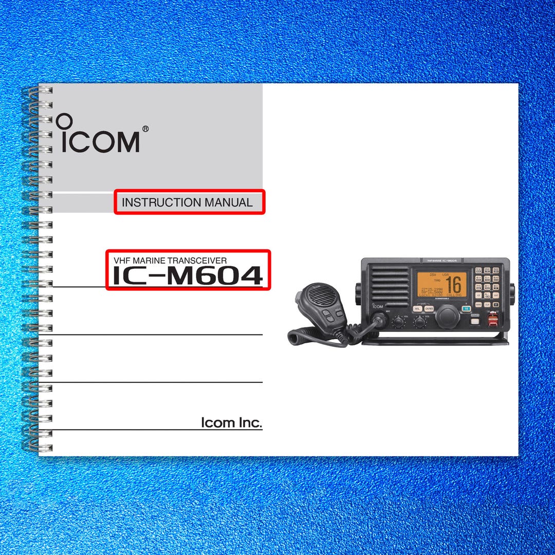 ICOM Ic-m604 Marine Transceiver Instruction Manual - Coil Bound - Front ...