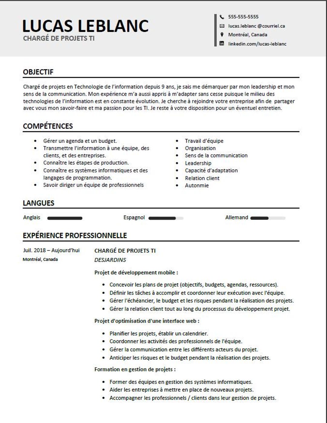CV Canadian Form - Etsy