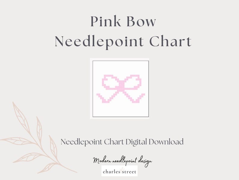 Pink Bow Digital Needlepoint Chart – Beginner Pattern - Etsy