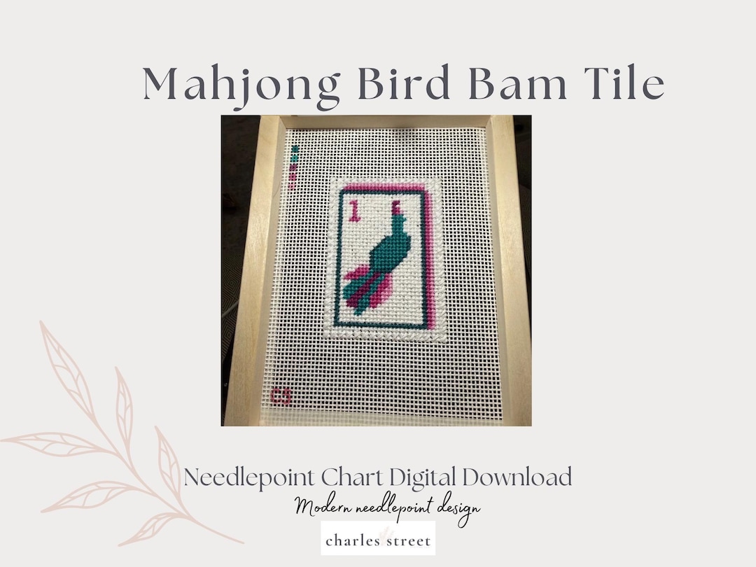 Mahjong Bird Bam Needlepoint Chart – Ornament or Bag Charm (digital PDF ...