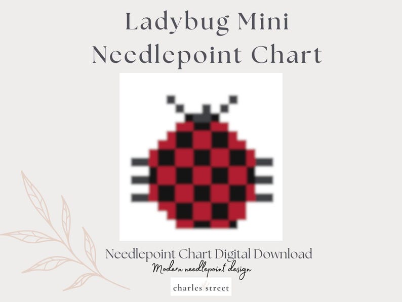 Ladybug Mini Digital Needlepoint Chart – Bag Charm Beginner Pattern - Etsy