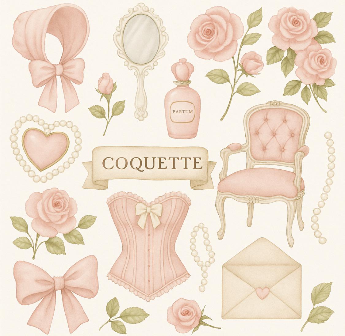 The Coquette Digital Journal Kit – Romantic Fussy Cuts, Washi, Cards ...