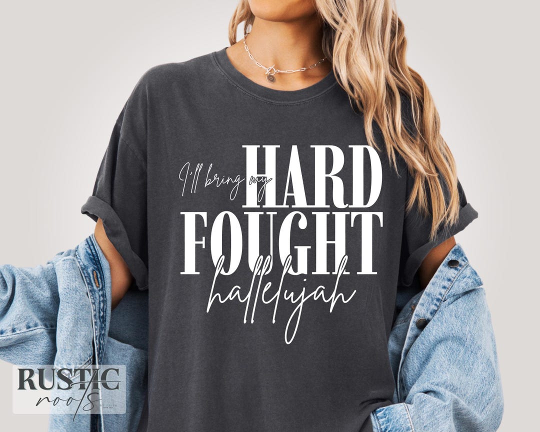 Hard Fought Hallelujah Christian Design: Retro Shirt SVG PNG (digital ...