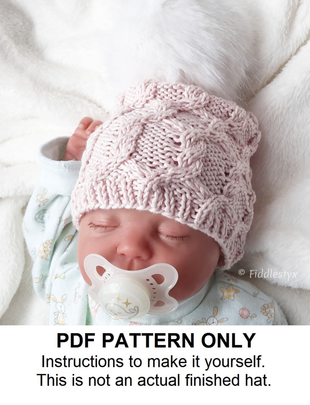 Jasmine Cable Knit Baby Hat Pattern: Newborn to Adult Sizes (PDF ...