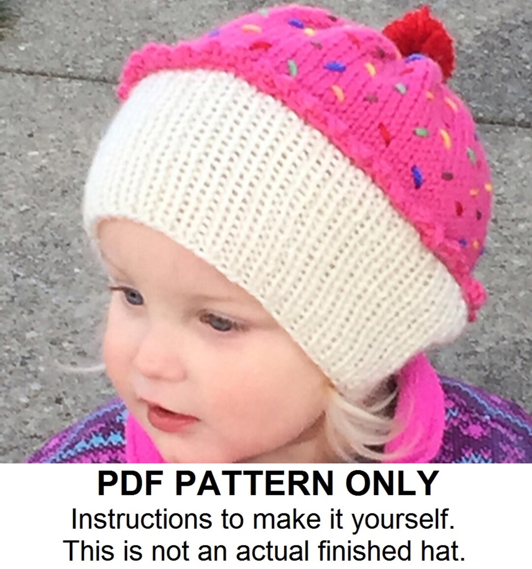 Cupcake Hat Knitting Pattern: Newborn to Adult Sizes (PDF Pattern) - Etsy