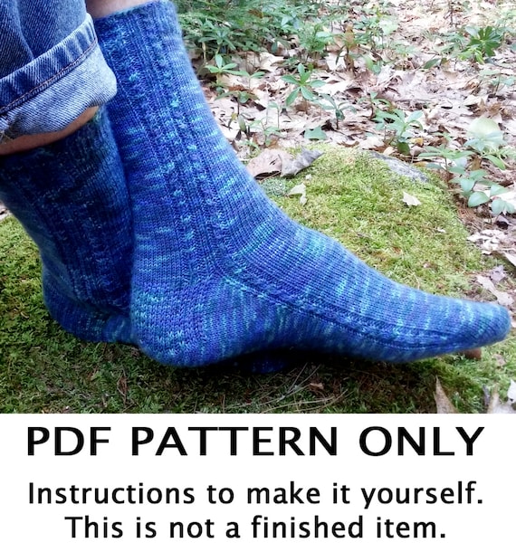 Knitting Pattern Mens Sock Pattern Toe Up Socks Knitting | Etsy