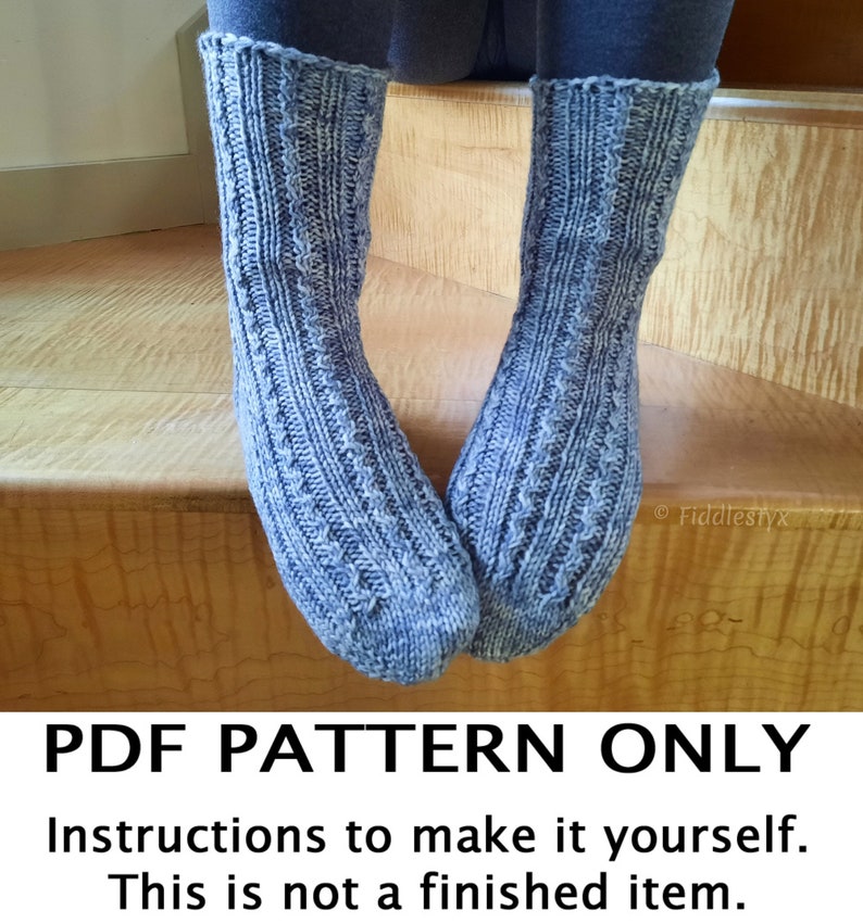 Cabled Socks Knitting Pattern: Cozy Toe-up Design (PDF Pattern) - Etsy