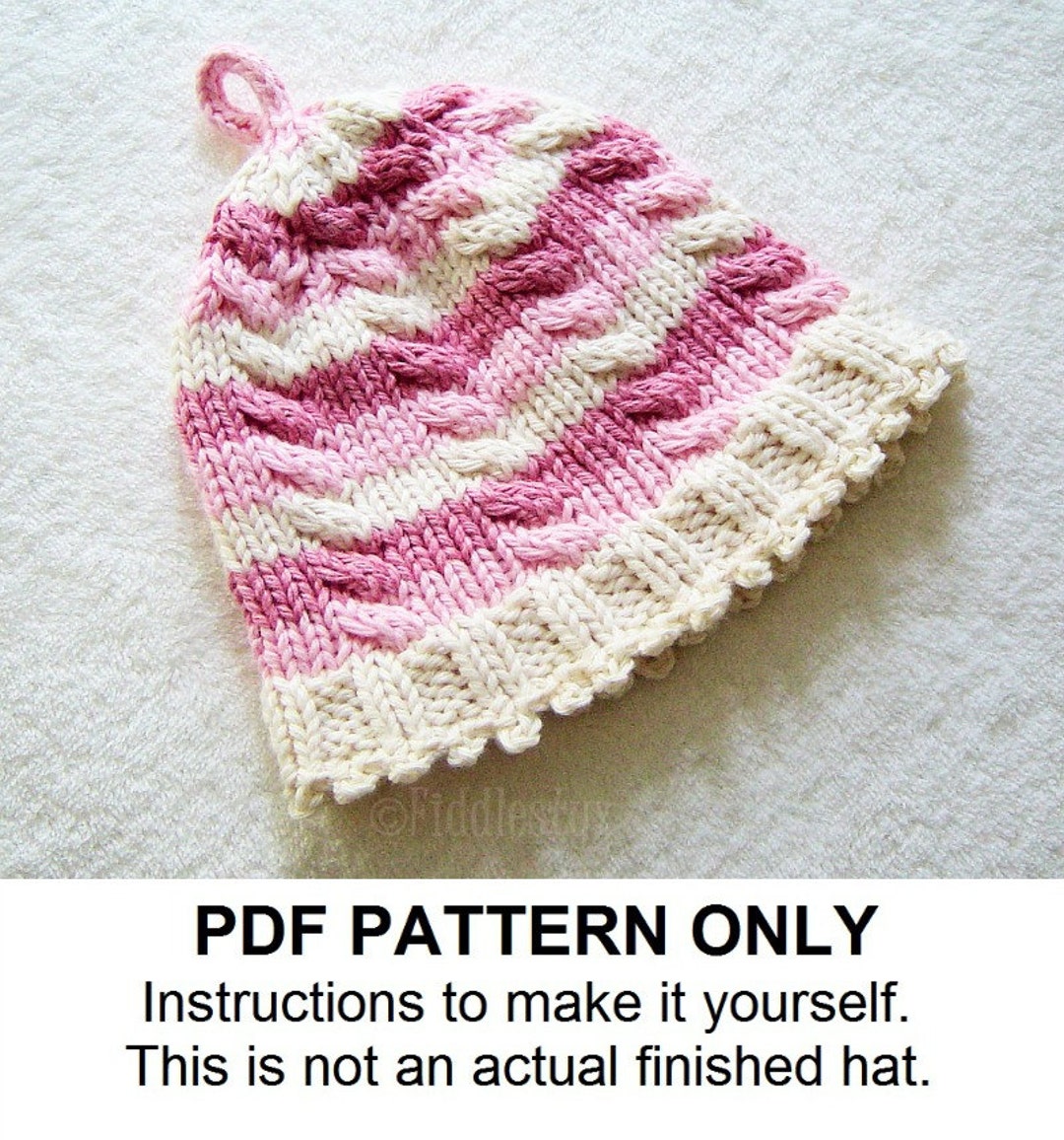 Knitting Pattern - the EMMA Hat (newborn to Adult Sizes)(pdf Pattern ...