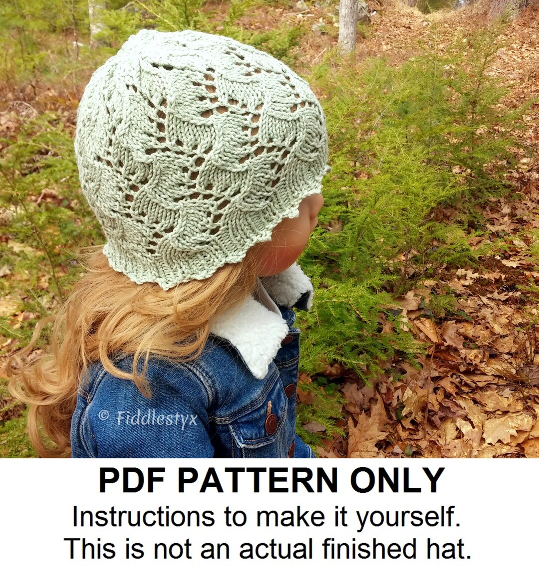 Lace Hat Knitting Pattern: the FERN Cap - Newborn to Adult Sizes (PDF Pattern) - Etsy