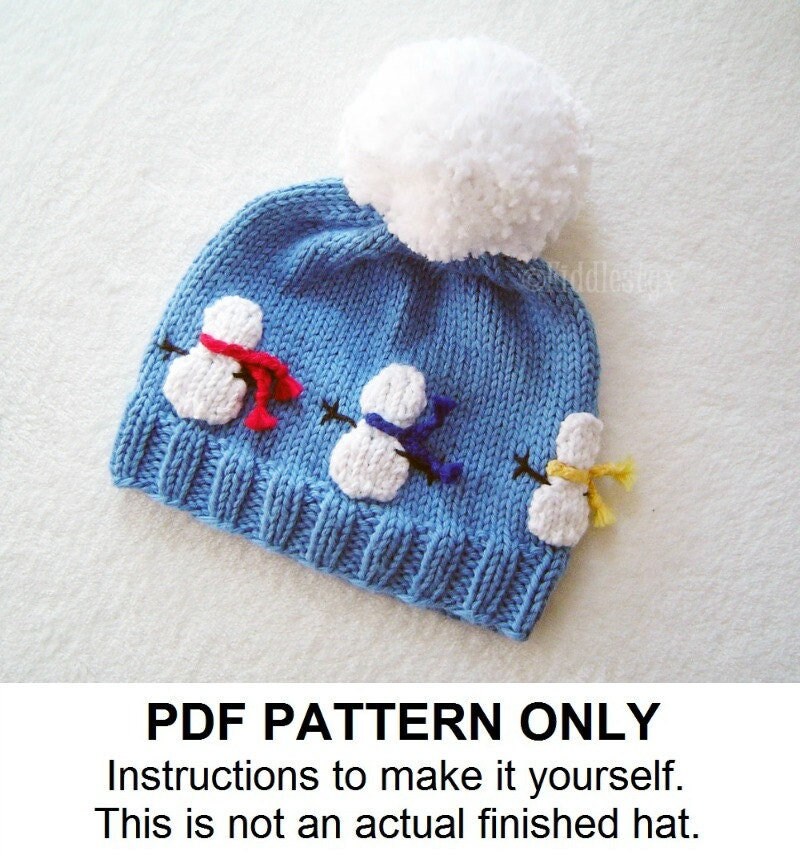 Hat Knitting Pattern Snowman Hat Pattern the OLAF Hat - Etsy